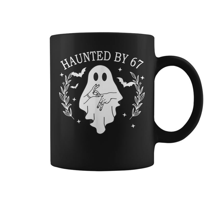 Haunted By 67 Six Seven Gen Alpha Z Ghost Halloween Coffee Mugs ...