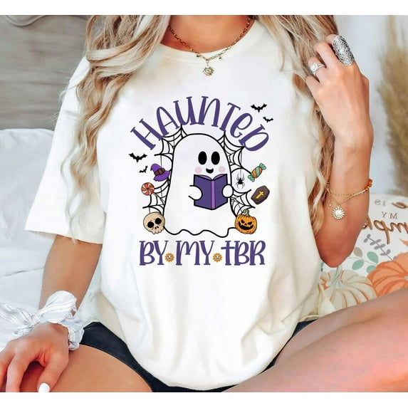 Haunted By My TBR Boo Halloween Shirt,Ghost Reading Books Shirts ...