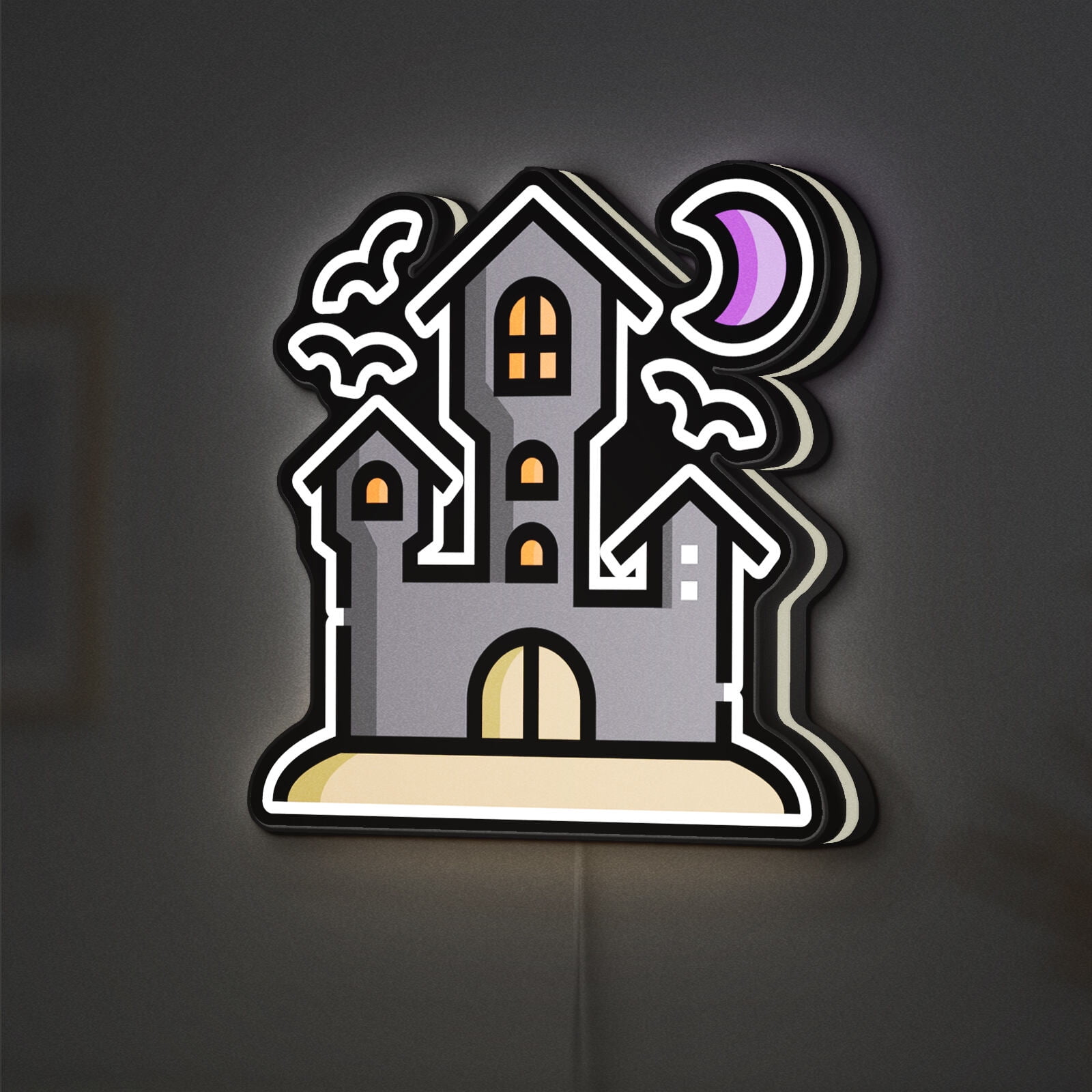 Haunted Castle 3D Novelty Light Box, Halloween Horror Lamp Decor with ...