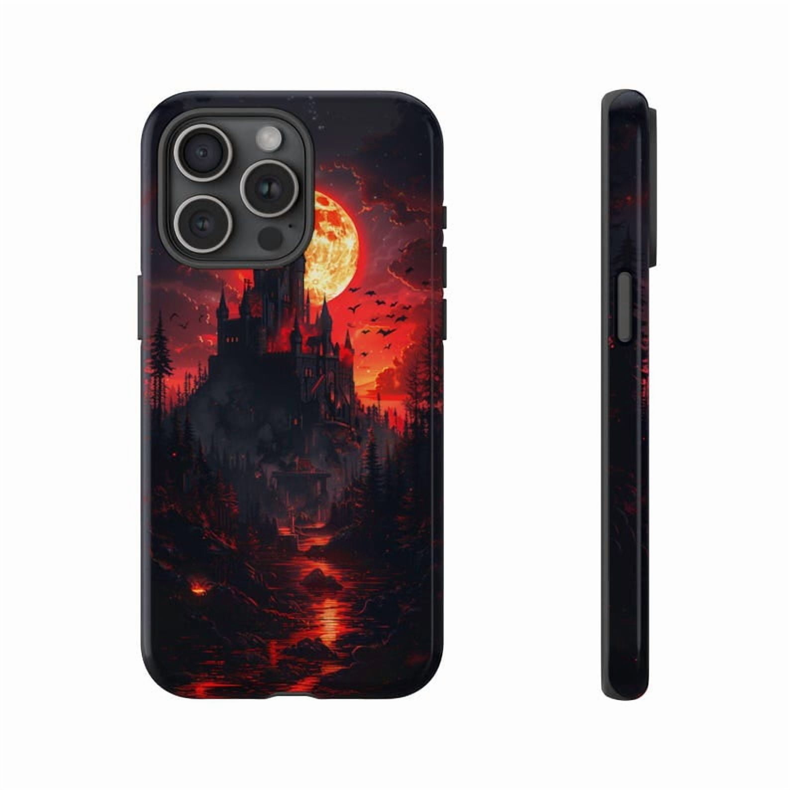 Haunted Castle Blood Moon Phone Case Gothic Fantasy Night Artwork with ...