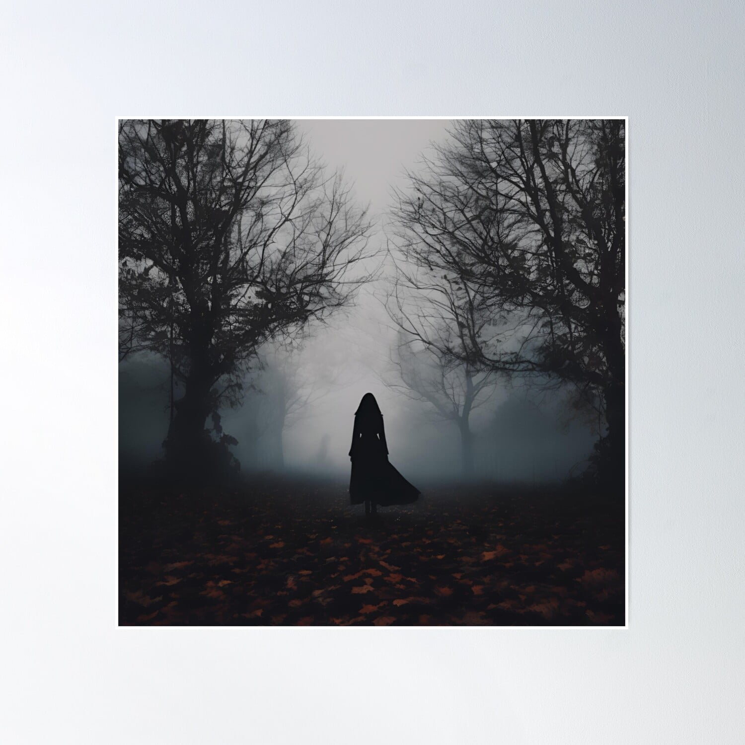 Haunted Forest With Shadow Woman Witch Warlock Poster Wall Art, Modern ...