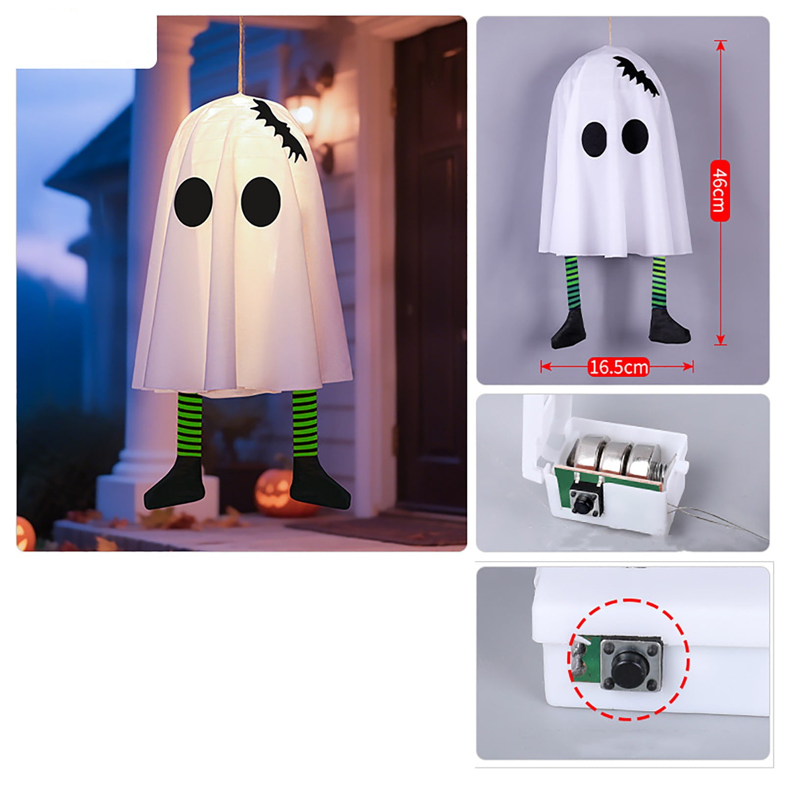 Haunted Ghost Lantern String Lights - Spooky Floating Specter Pendants ...