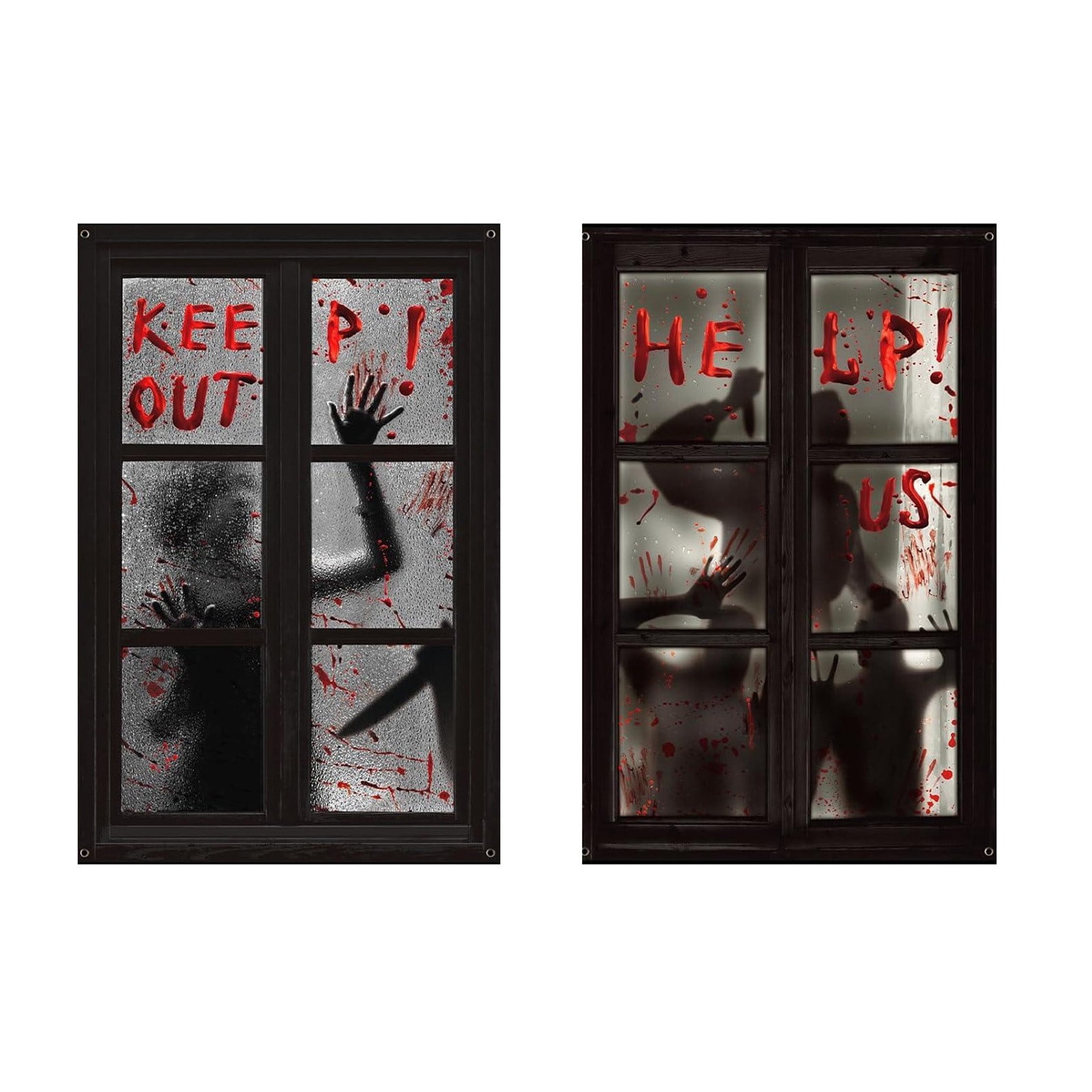 Haunted Halloween Door & Window Curtain Set - 17 Spine-Chilling Designs ...