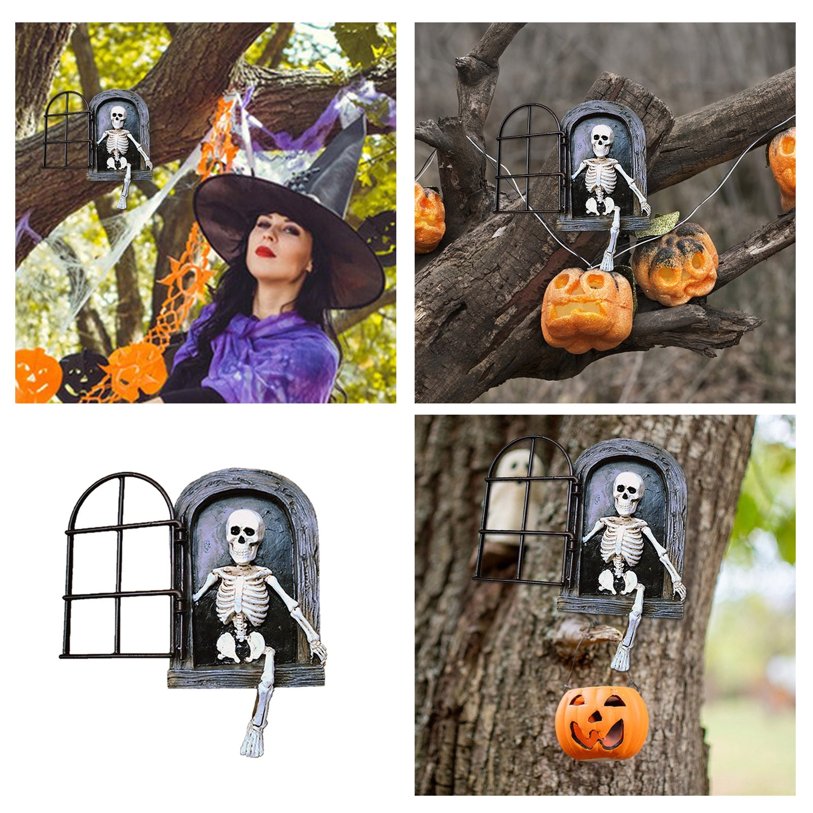 Haunted Halloween Tree Romantic Skeleton Figure Spooky Statue Creepy ...