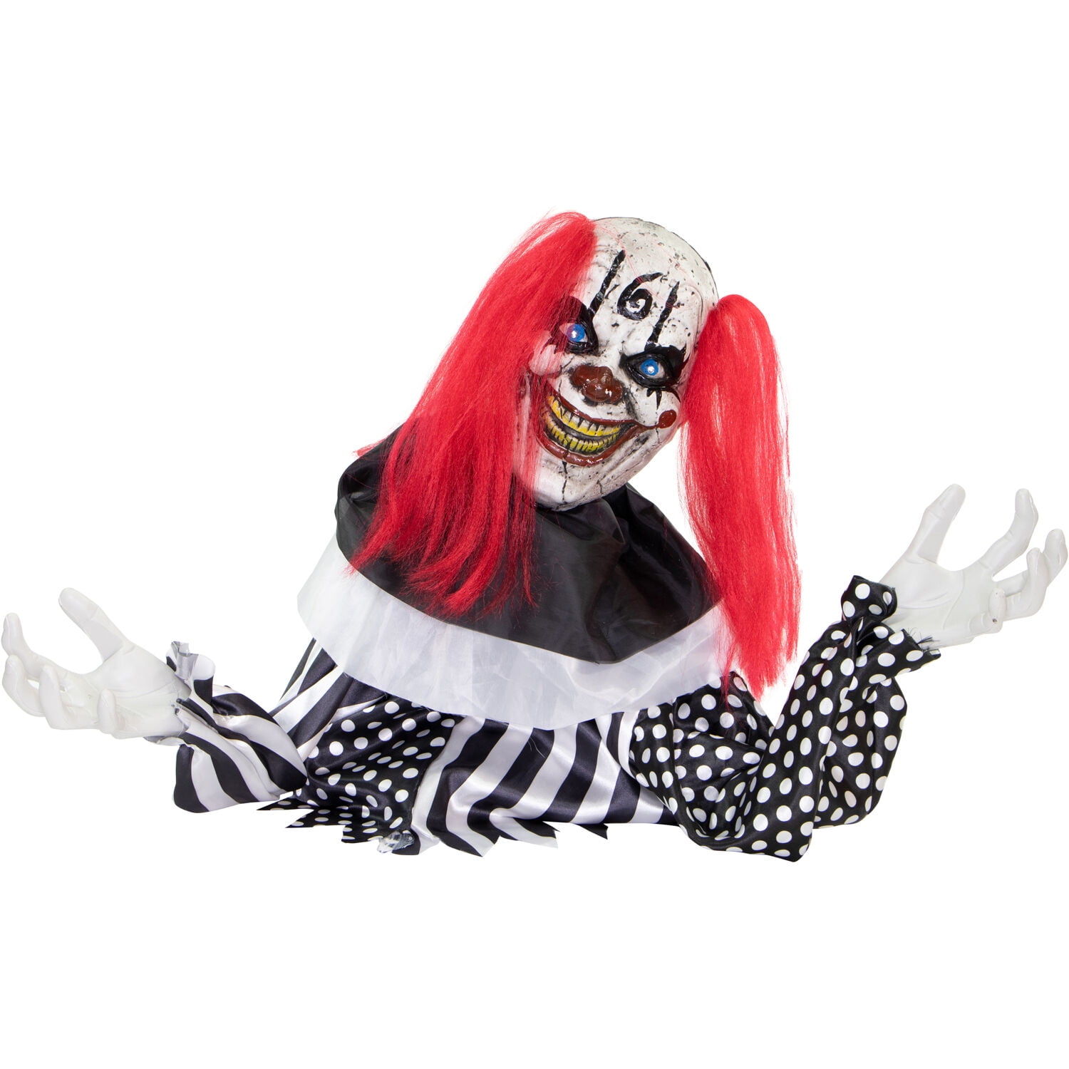 Haunted Hill Farm 18" Buggy the Animated Groundbreaker Clown, Indoor ...