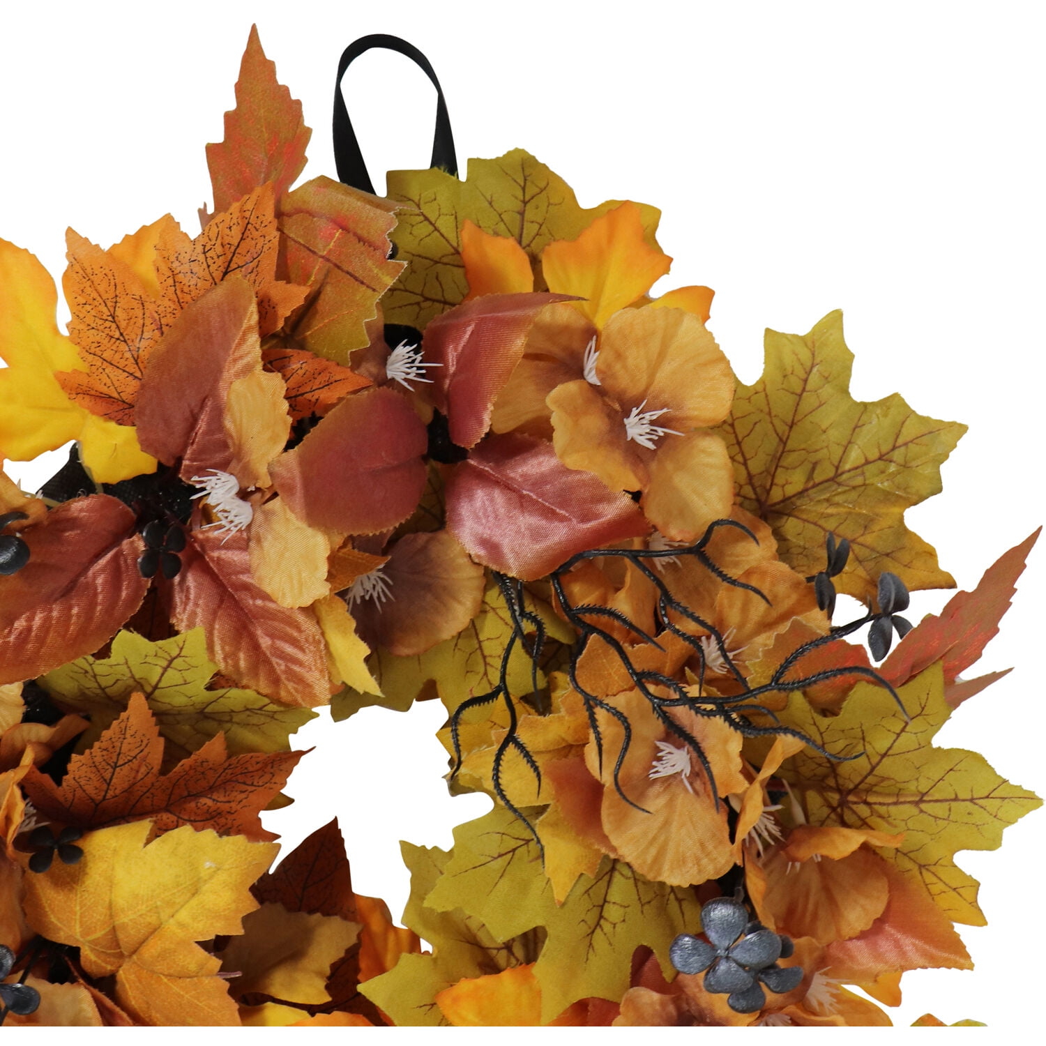 Haunted Hill Farm 18 In, Festive Harvest Wreath with Fall Leaves, Mini ...