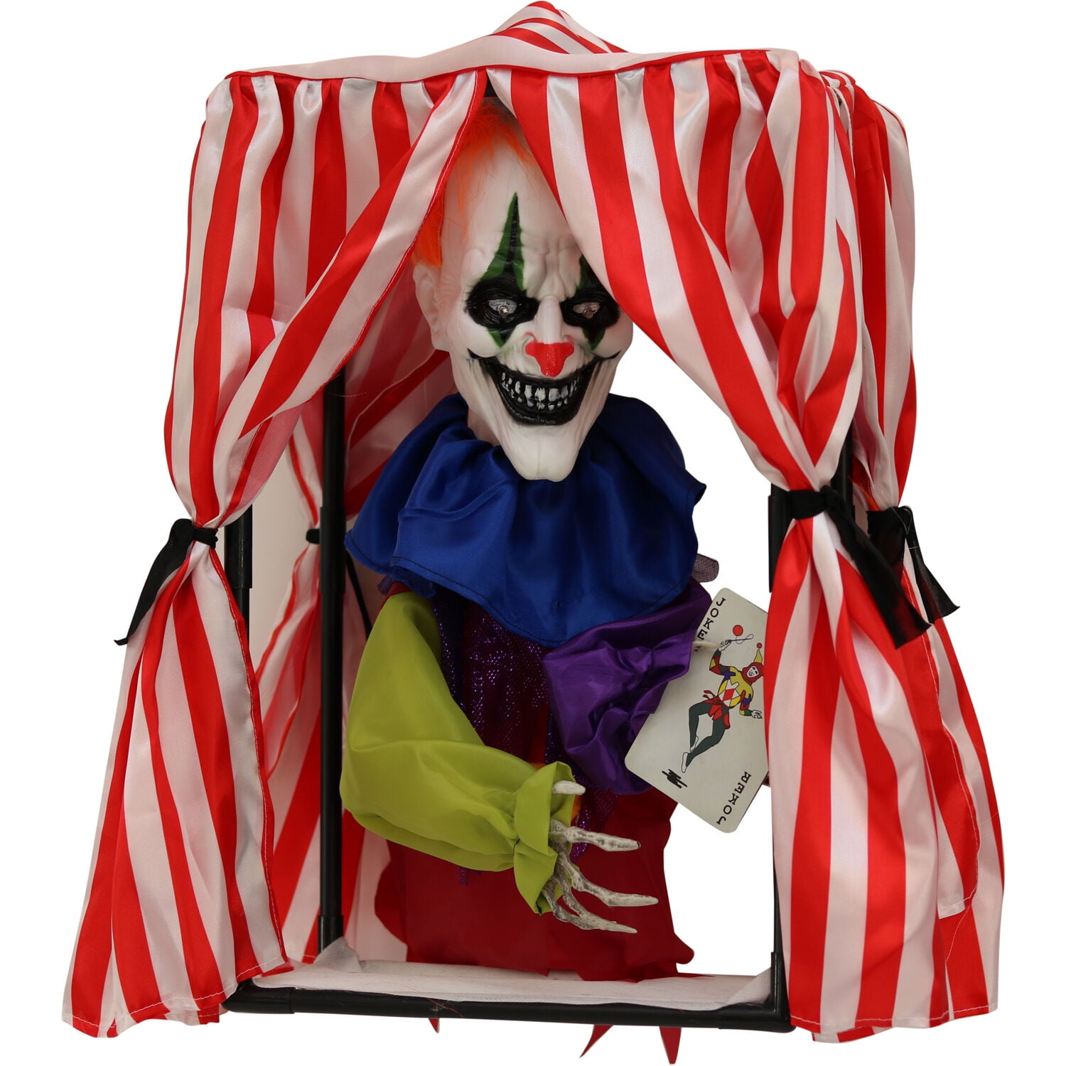 Haunted Hill Farm 19-in. Hanging Animated Clown Decoration, Multi-Color ...