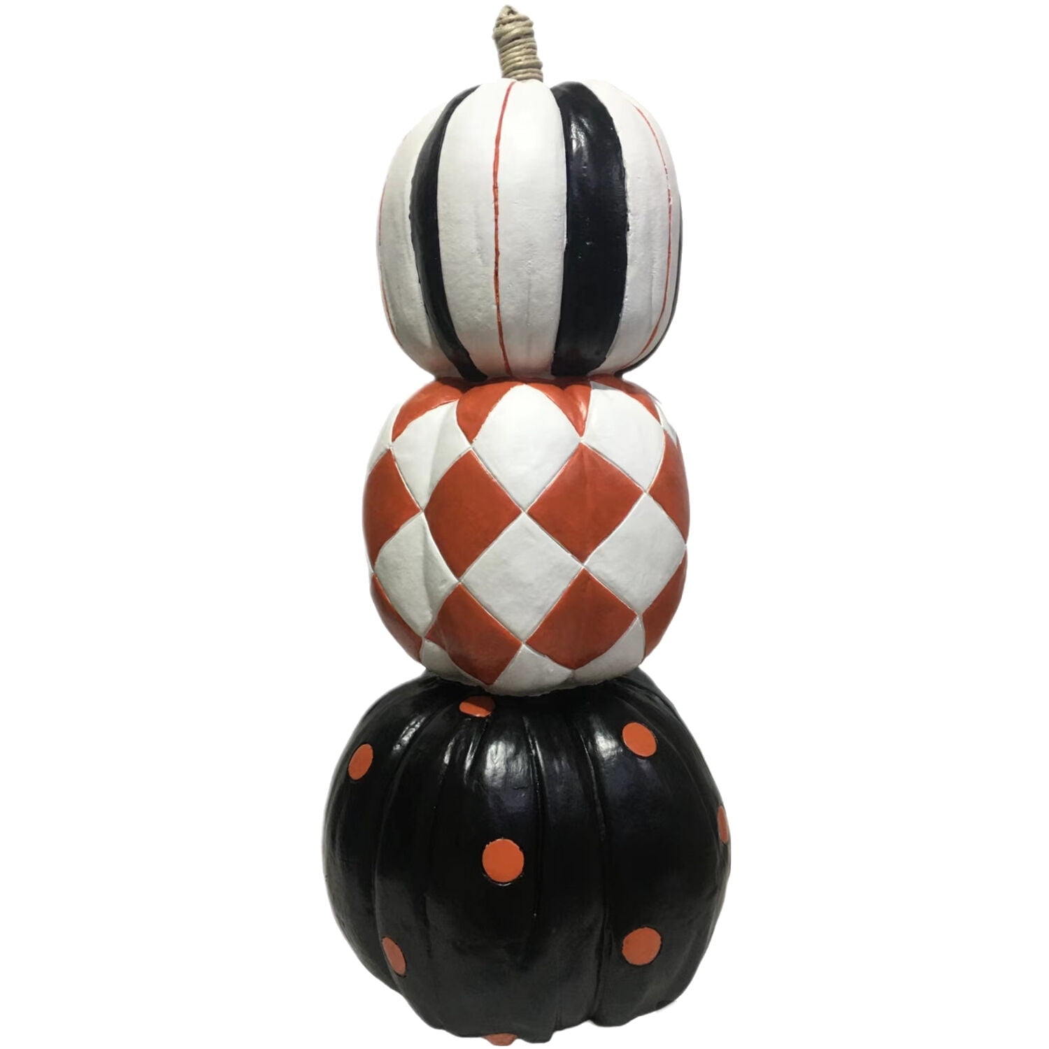 Haunted Hill Farm 30.5 in Halloween Stacked Pumpkin Trio Decoration ...