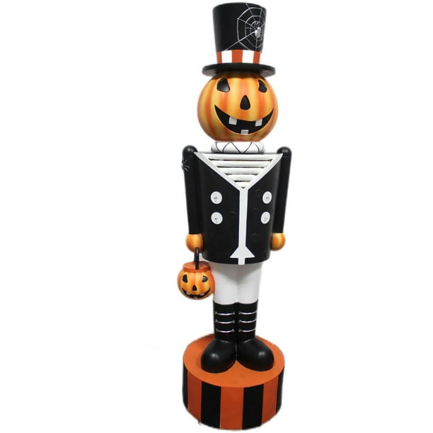 Haunted Hill Farm 4-Ft. Pumpkin Nutcracker Holding a Jack-O-Lantern ...
