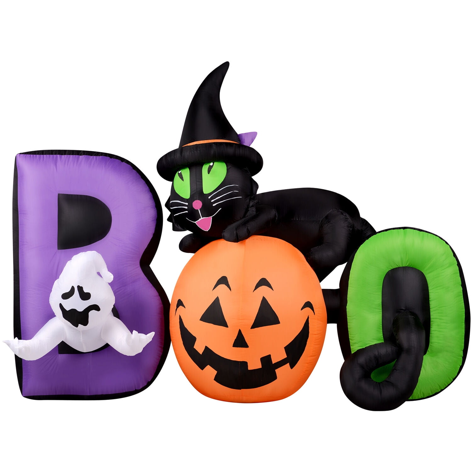 Haunted Hill Farm 5 Ft.Prelit Boo Sign Halloween Blow Up, Airblown ...