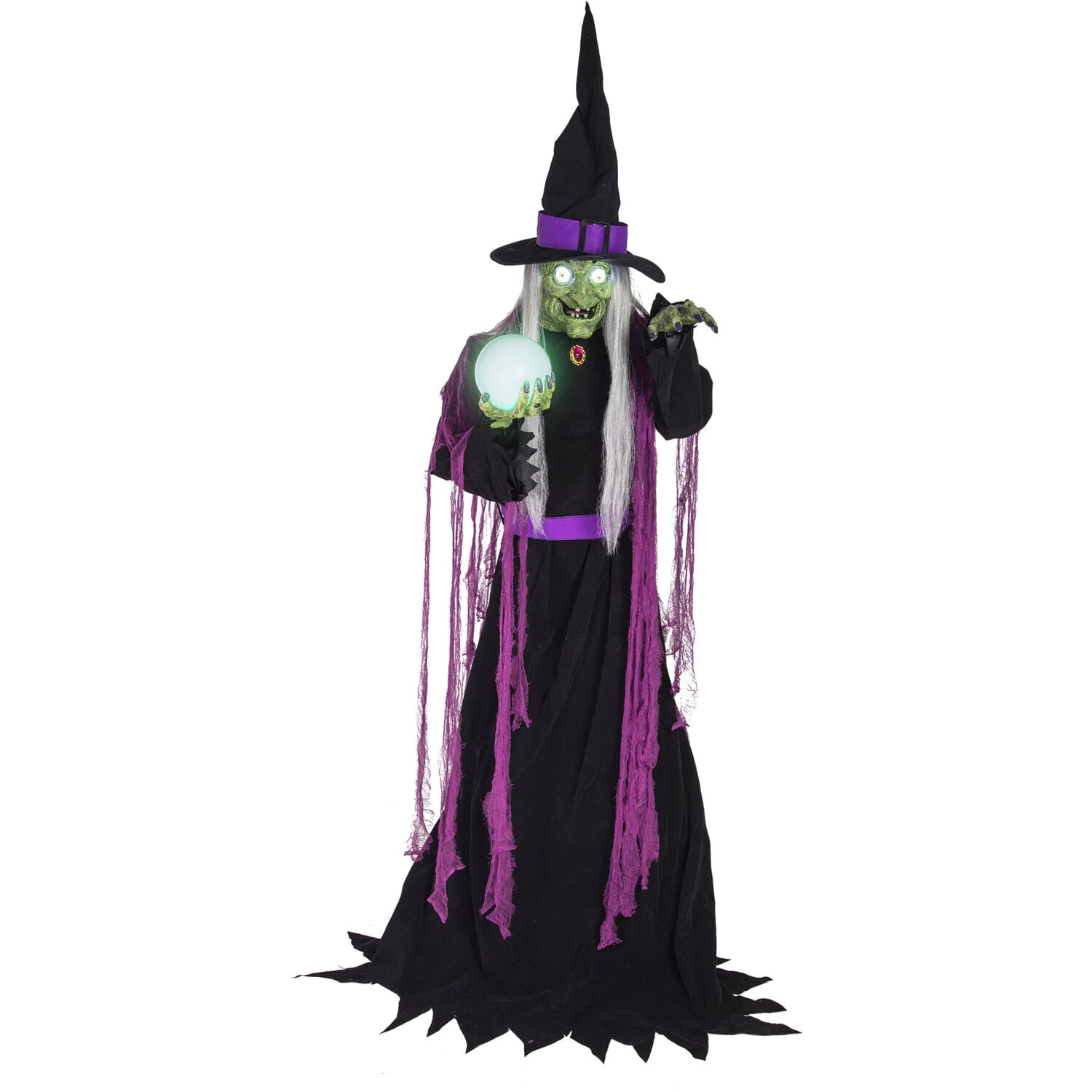 Haunted Hill Farm 6-Ft. Tall Motion-Activated Fortune Teller Witch ...