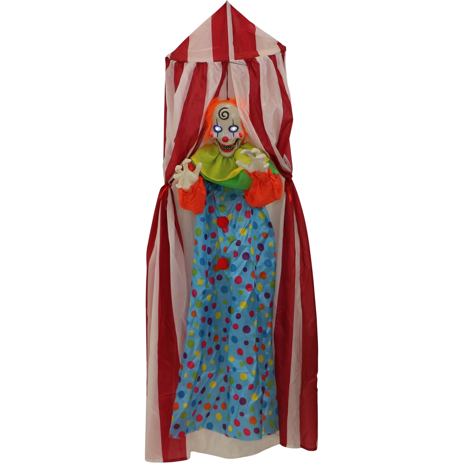 Haunted Hill Farm 6 ft Hanging Clown, Indoor/Covered Outdoor Halloween ...