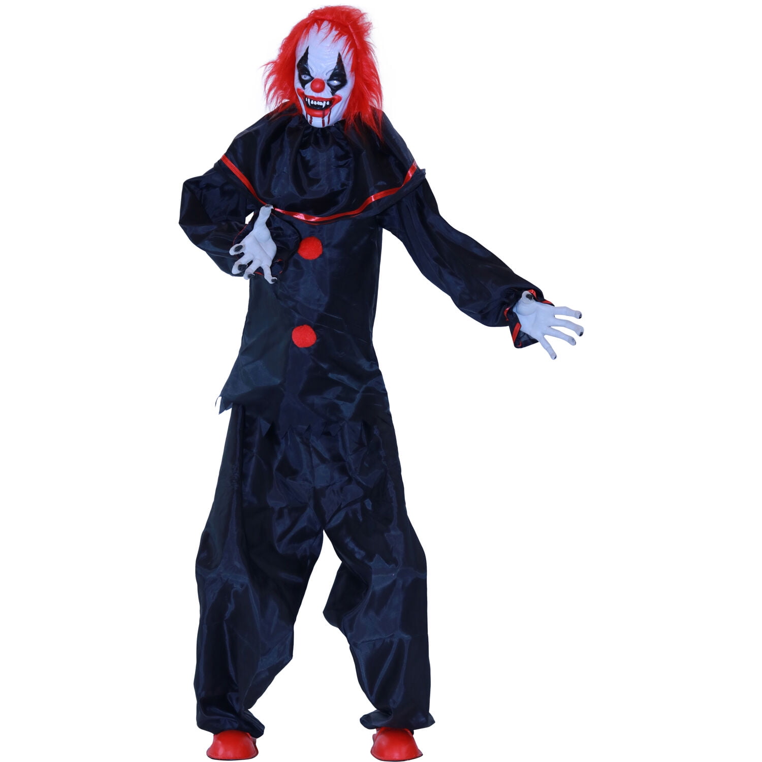 Haunted Hill Farm 5 ft Animatronic Hell Raiser Clown, Indoor/Covered ...