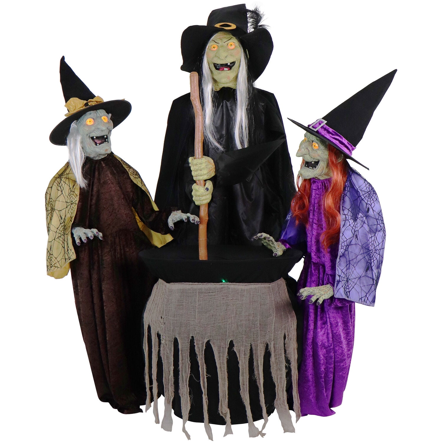 Haunted Hill Farm 66in 18.5lbs Witch Sisters Animatronic, Halloween ...