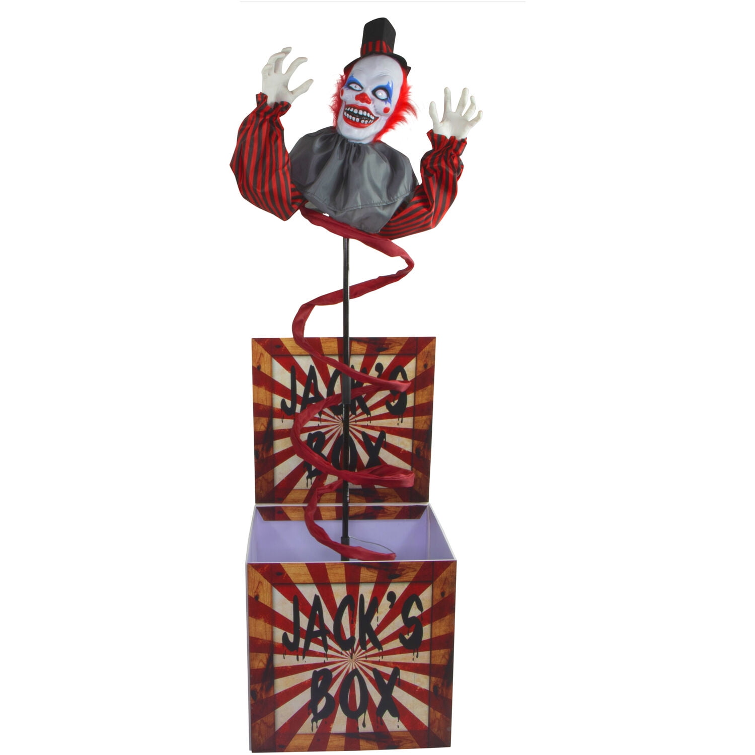 Haunted Hill Farm Animated Clown Jack in the Box, Indoor/Outdoor ...