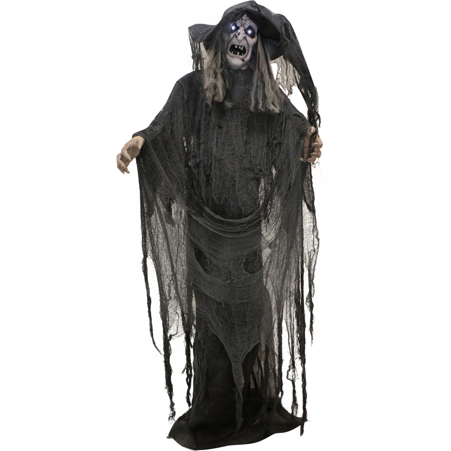 Haunted Hill Farm 5.75 ft Animatronic Witch Indoor/Covered Outdoor ...
