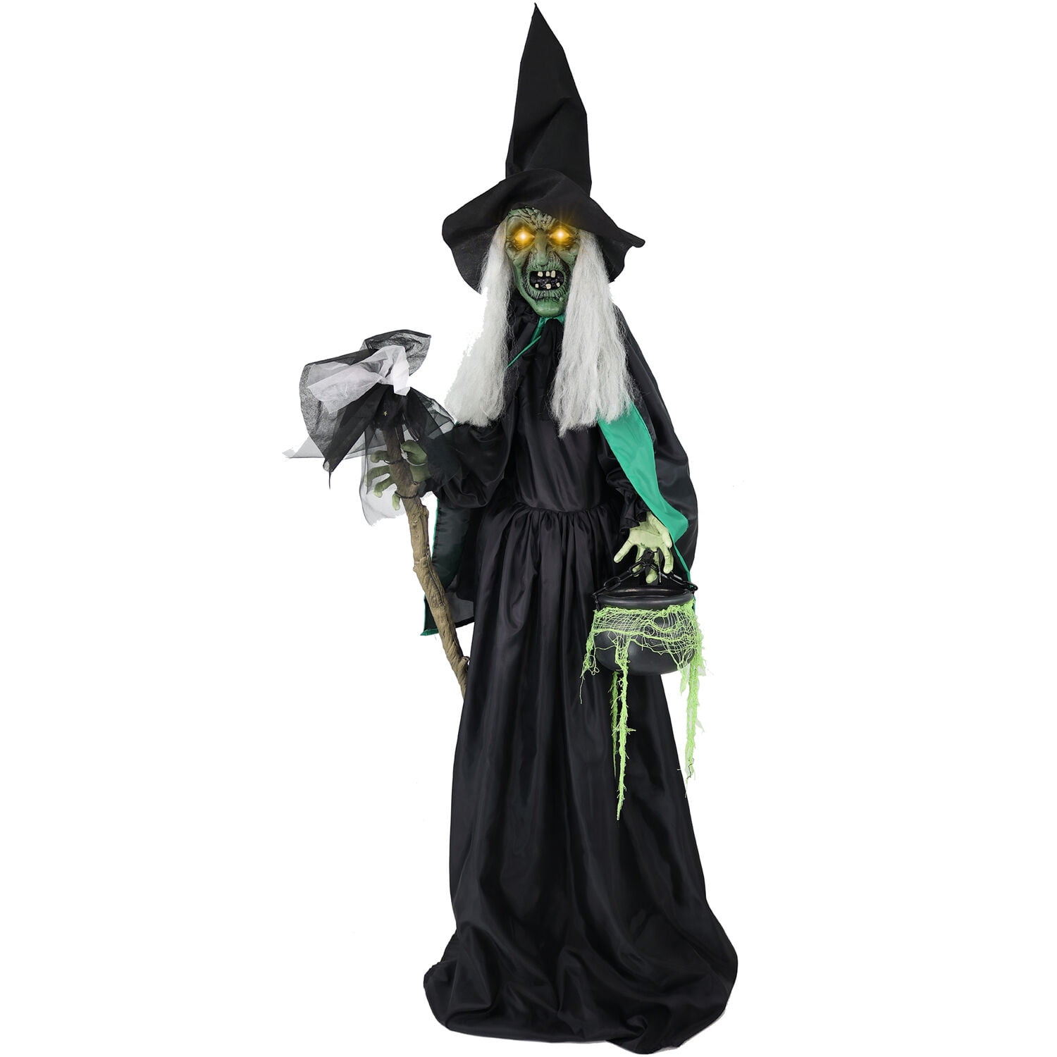Haunted Hill Farm 6 ft Lifesize Witch Prop with Lights and Sound ...