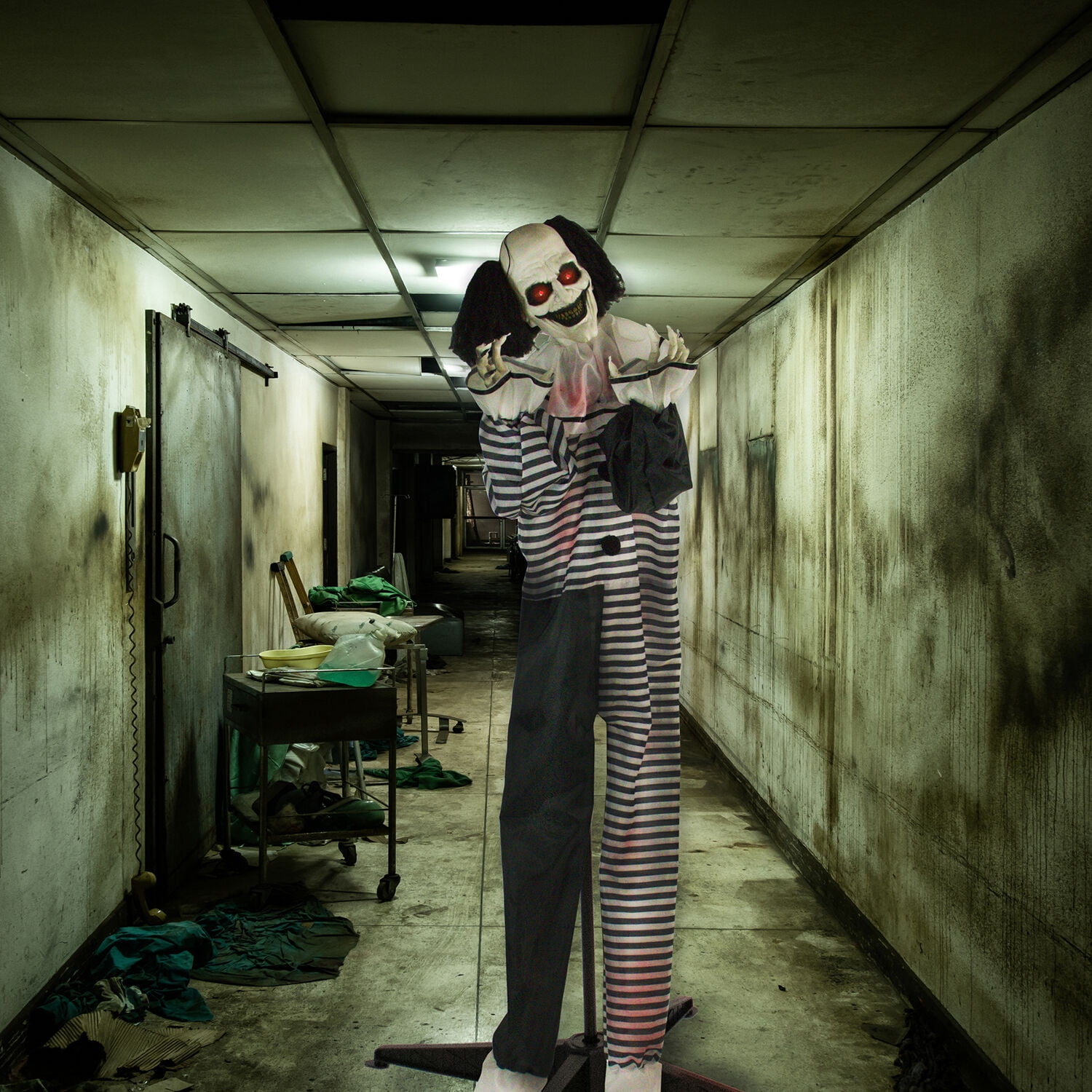 Haunted Hill Farm 75" Clown Animatronic with Lights and Sound ...