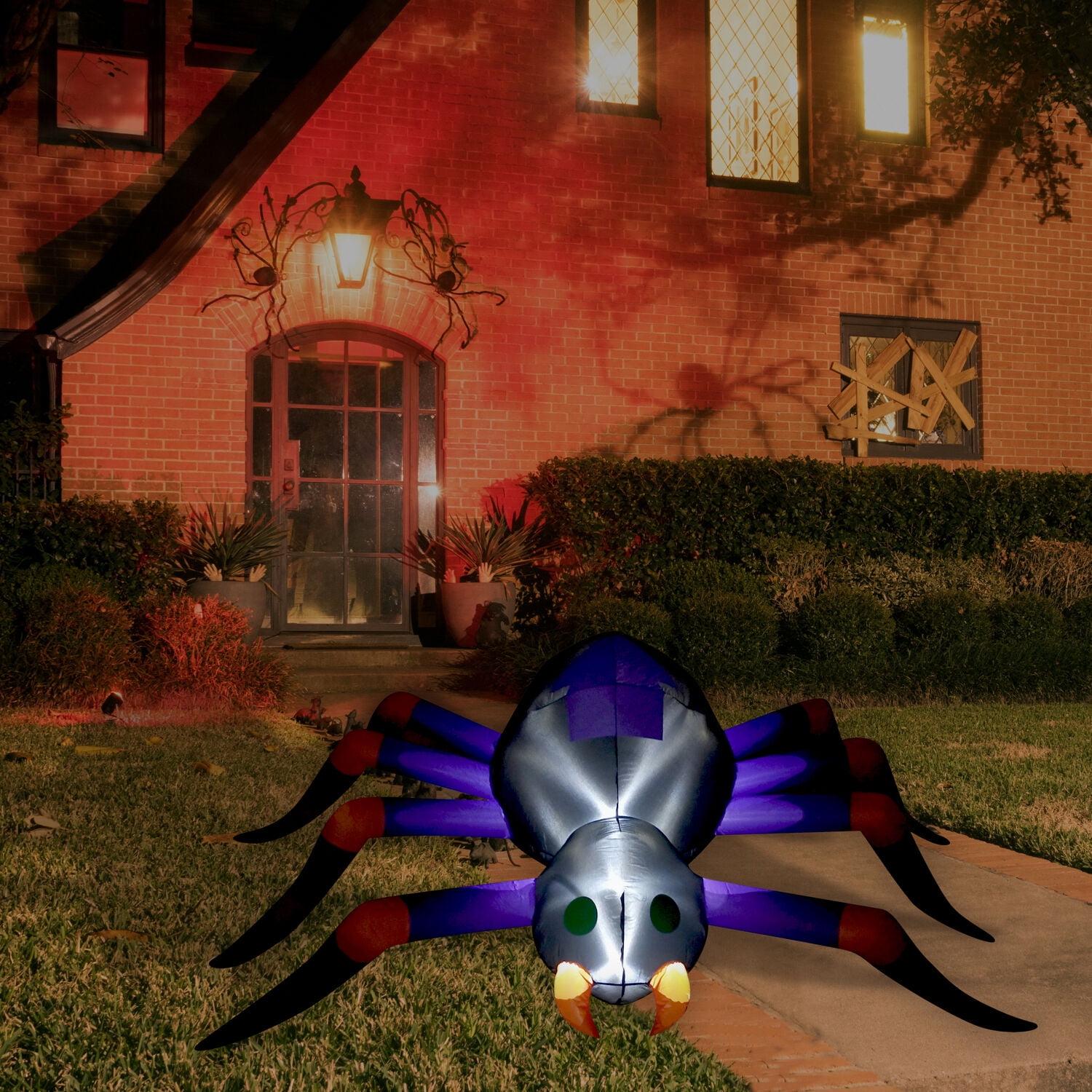 Haunted Hill Farm 8-Ft. Blow Up Inflatable Spider with Lights, Festive ...
