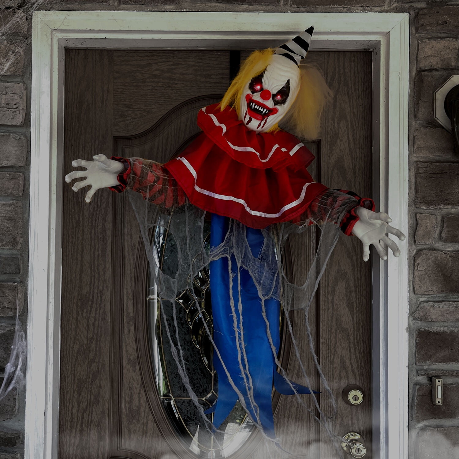 Haunted Hill Farm 3.9 ft Animatronic Twisting, Talking Clown Greeter ...