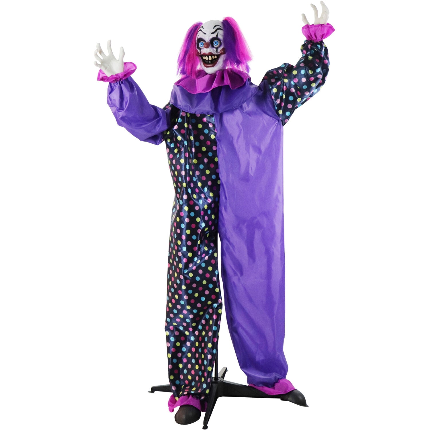 Haunted Hill Farm Animatronic Talking Clown with Waving Hand and Light ...