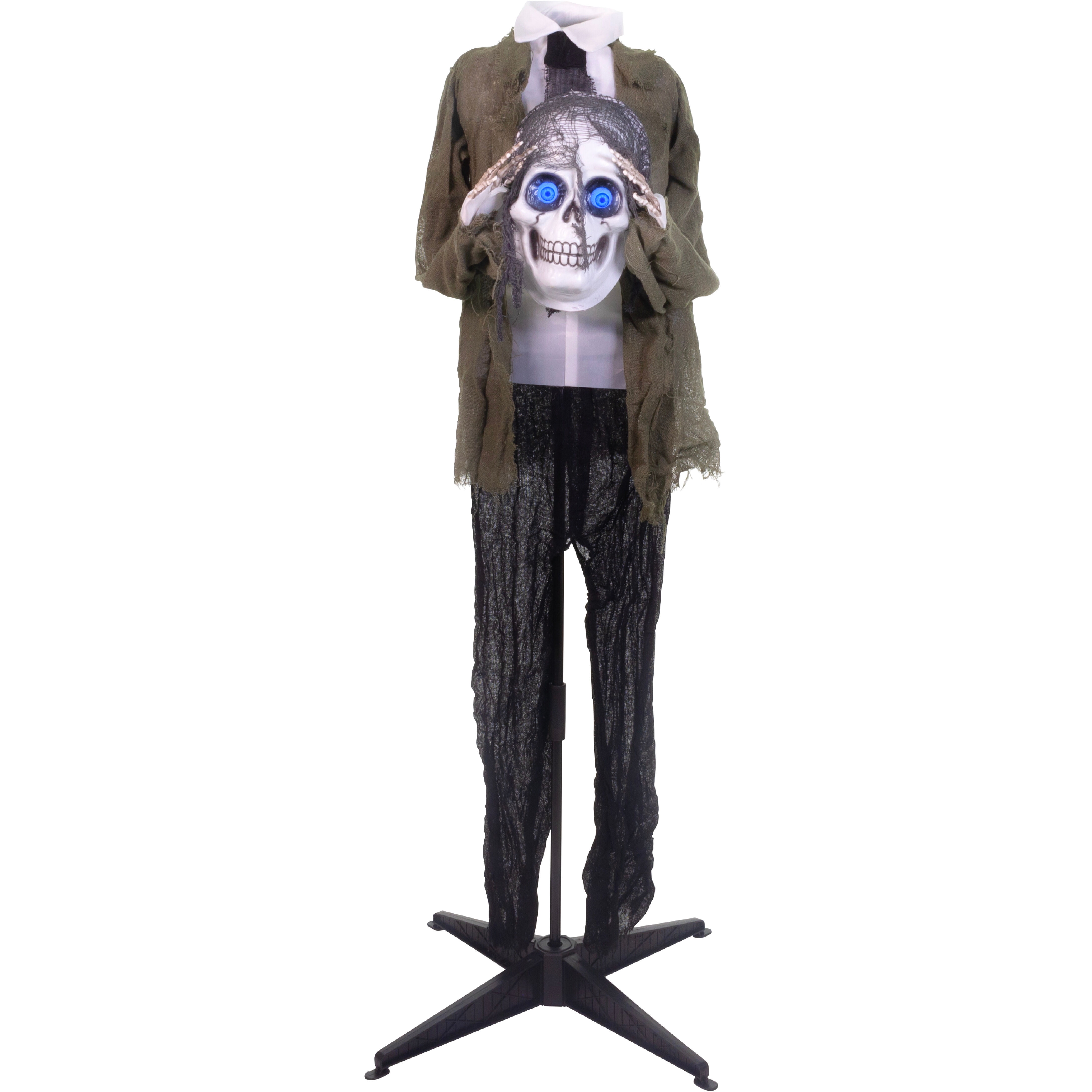 Haunted Hill Farm Ghostly Skeleton Holding Head, Indoor/Covered Outdoor ...