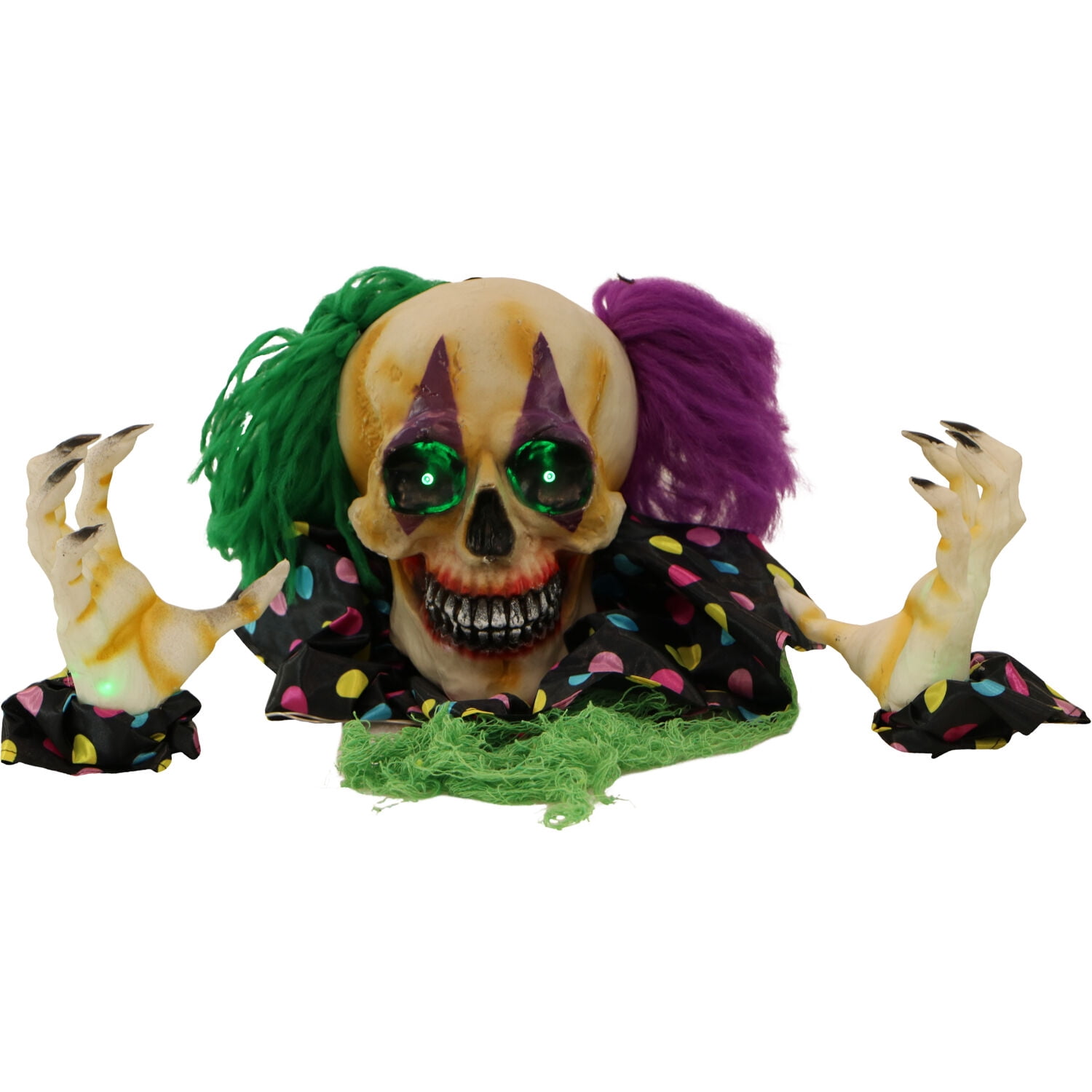 Haunted Hill Farm Groundbreaker Skeleton Clown with Lights and Sound ...