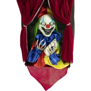 HOMCOM Halloween Clown Animatronic Prop with Light Up Eyes - Walmart.com