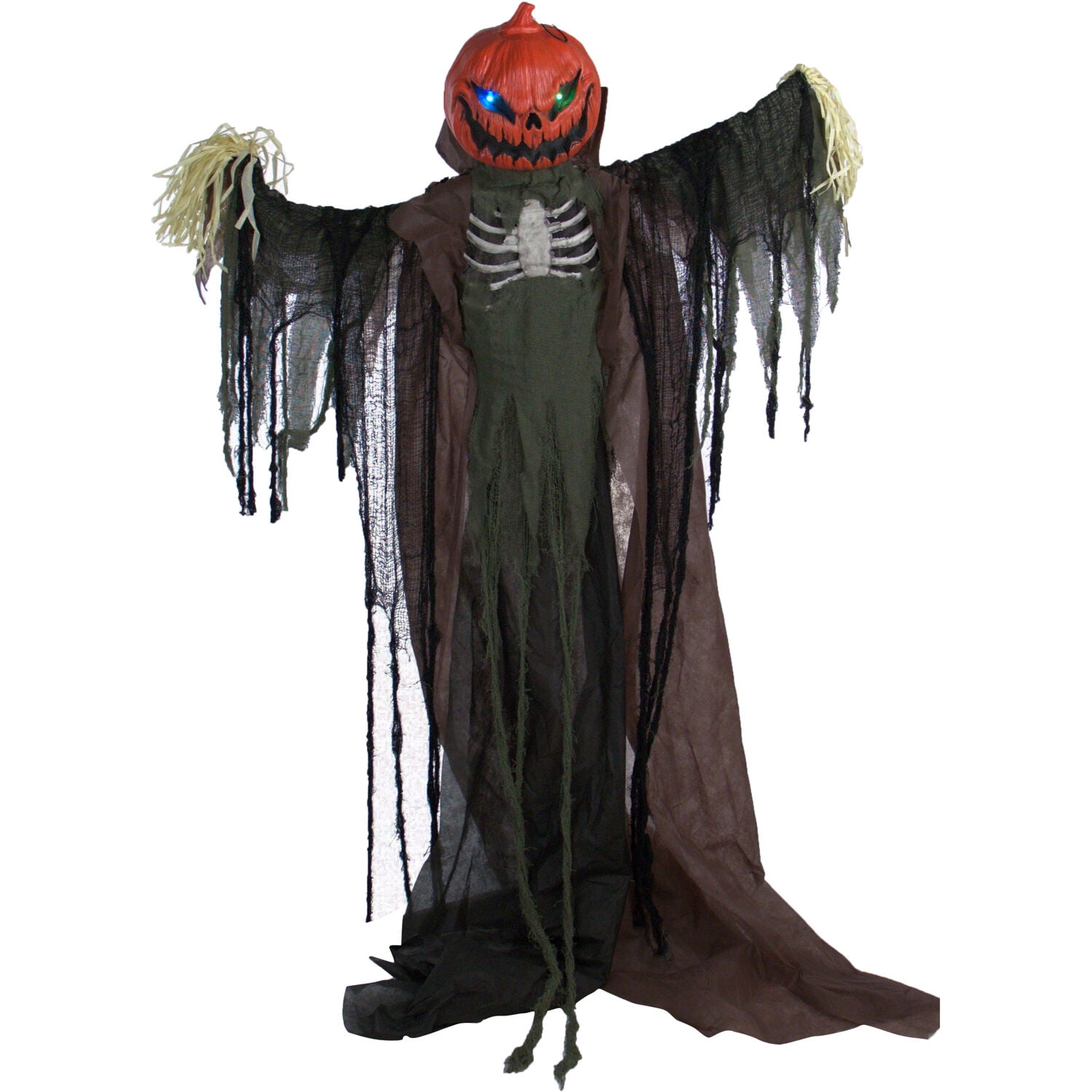 Haunted Hill Farm Life-Size Animatronic Scarecrow Battery-Operated ...