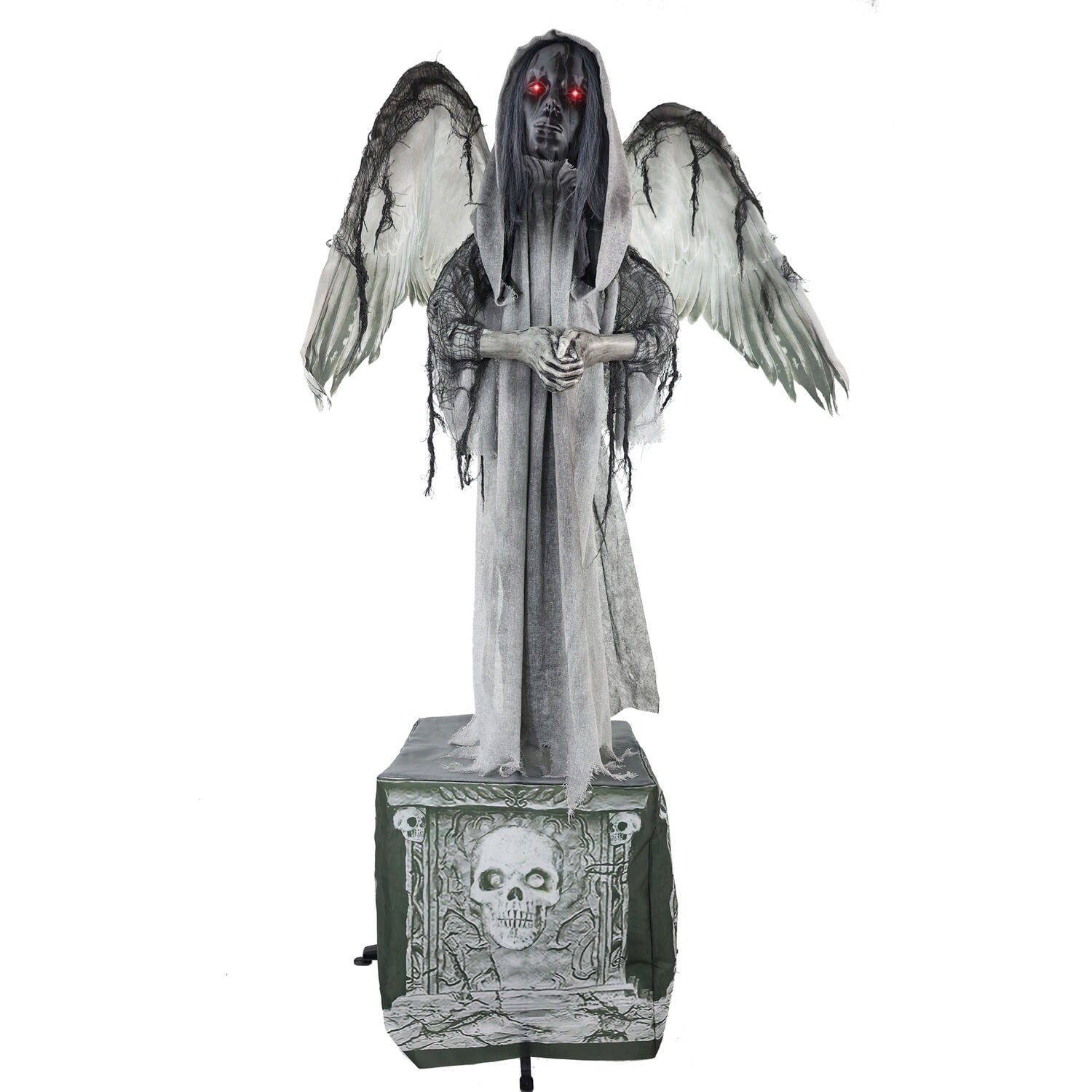 Haunted Hill Farm Lifesize Animatronic Haunted Angel Statue with Lights ...