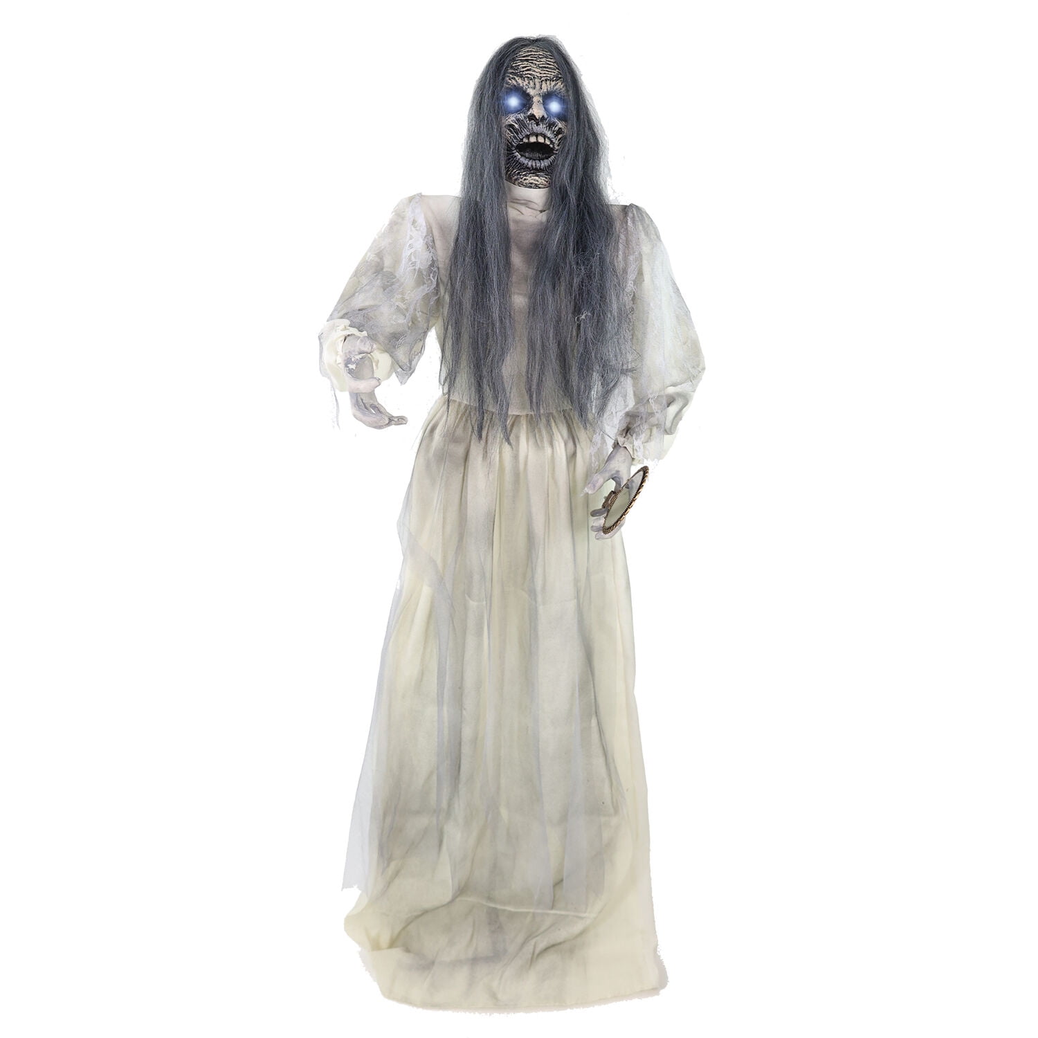 Haunted Hill Farm 5.5 ft Lifesize Haunted Woman Prop with Lights and ...