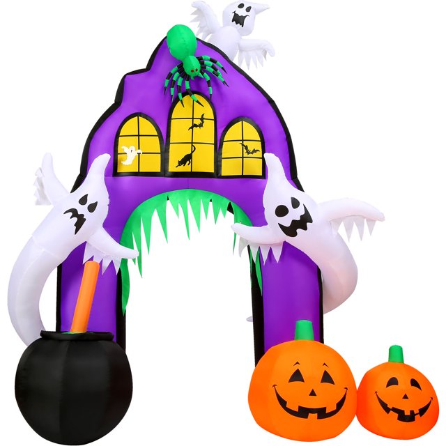 Haunted Hill Farm Outdoor Inflatable Haunted House Arch Halloween ...