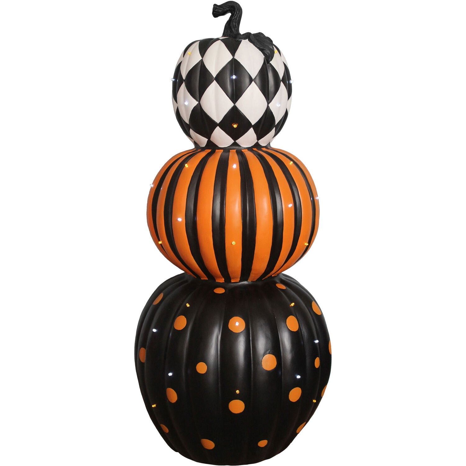 Haunted Hill Farm 3 ft Prelit Stacked Pumpkin Decoration with ...