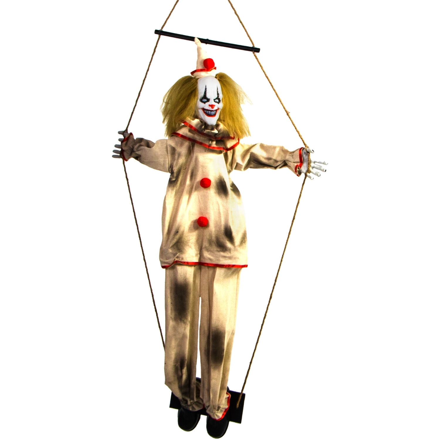 Haunted Hill Farm Animatronic 4.7 Ft. Swinging Clown with Lights and ...