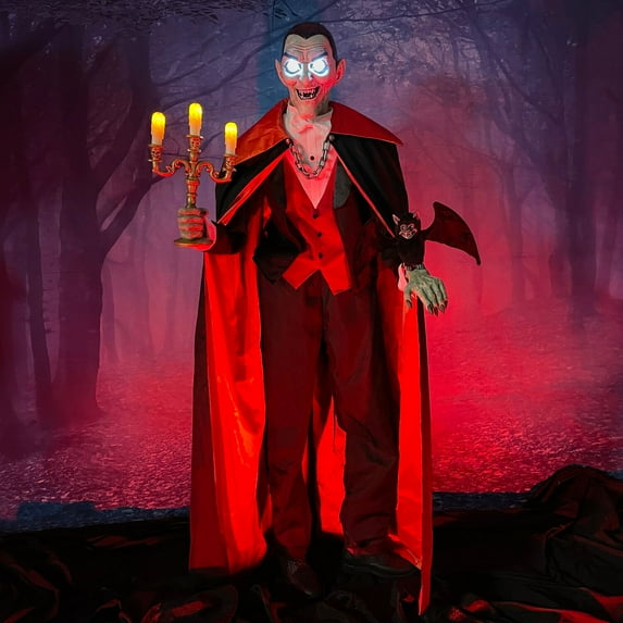 Haunted Hill Farm 5.5 ft Motion-Activated Vampire Host, HHVAMPHST-1FLSA ...