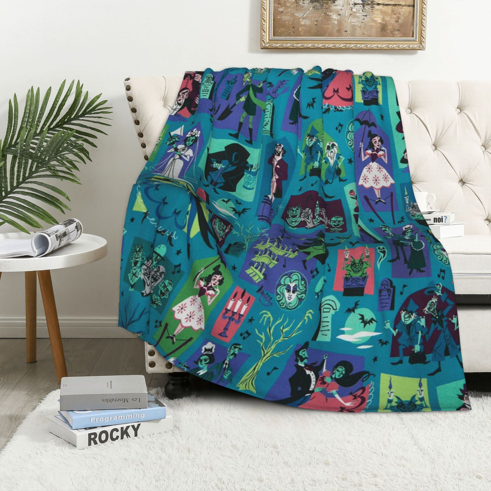 Haunted Horror Mansion Throw Blanket Lightweight Fleece Flannel Blanket ...