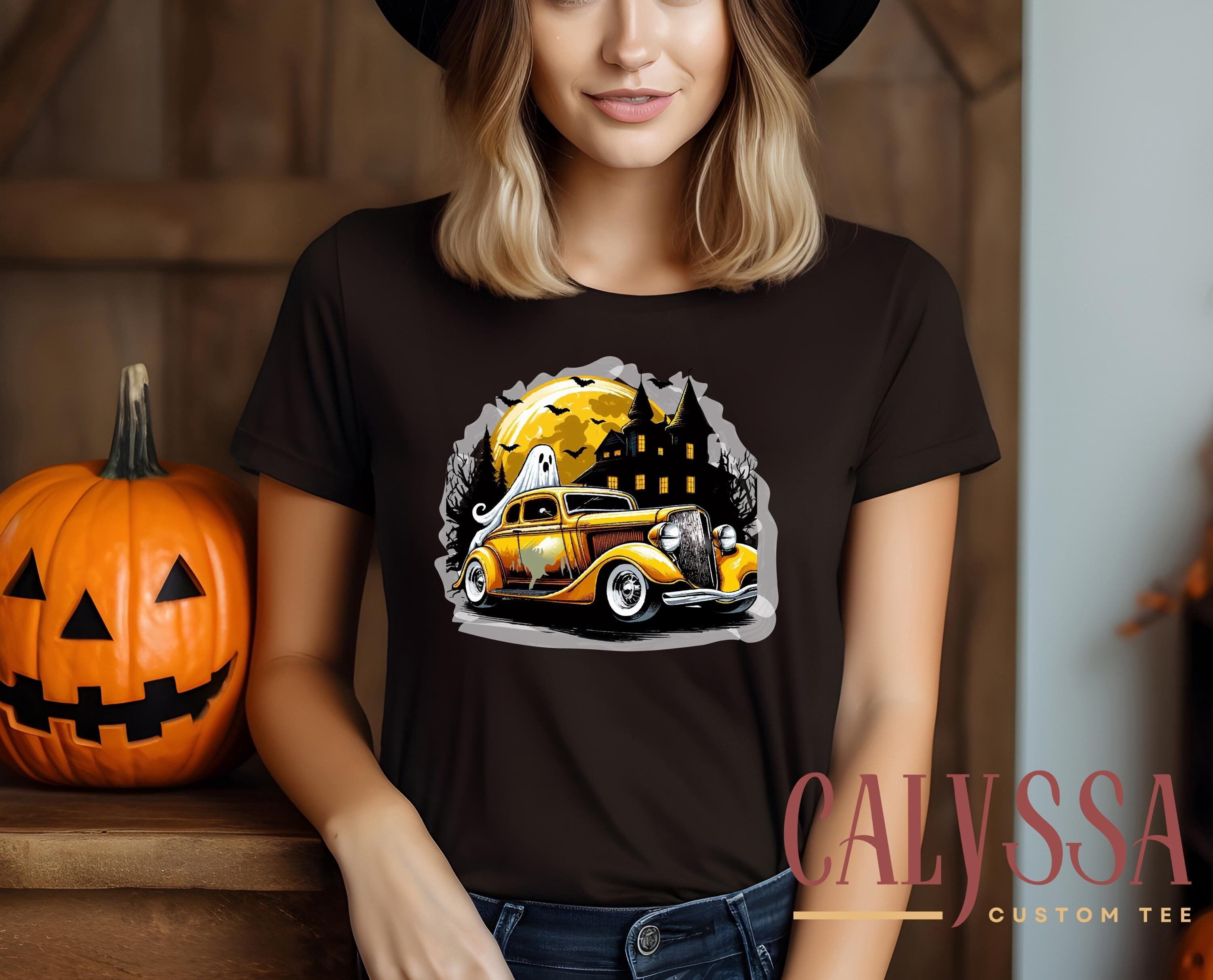 Haunted Hot Rod Halloween Shirt, Ghostly Classic Car Shirt, Spooky ...