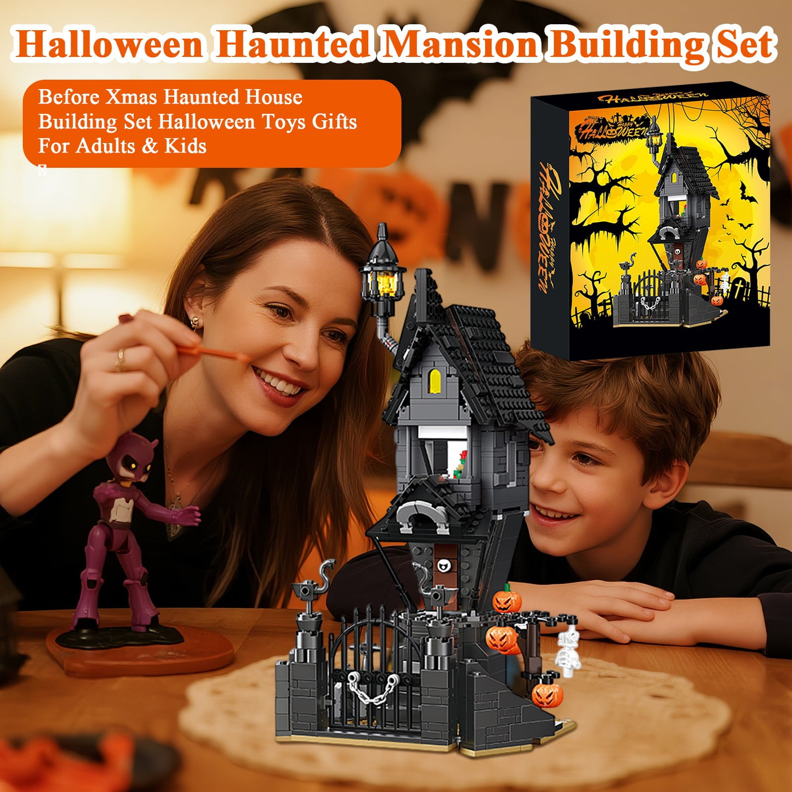 Haunted House Building Block Toys with Light, The Nightmare Before ...