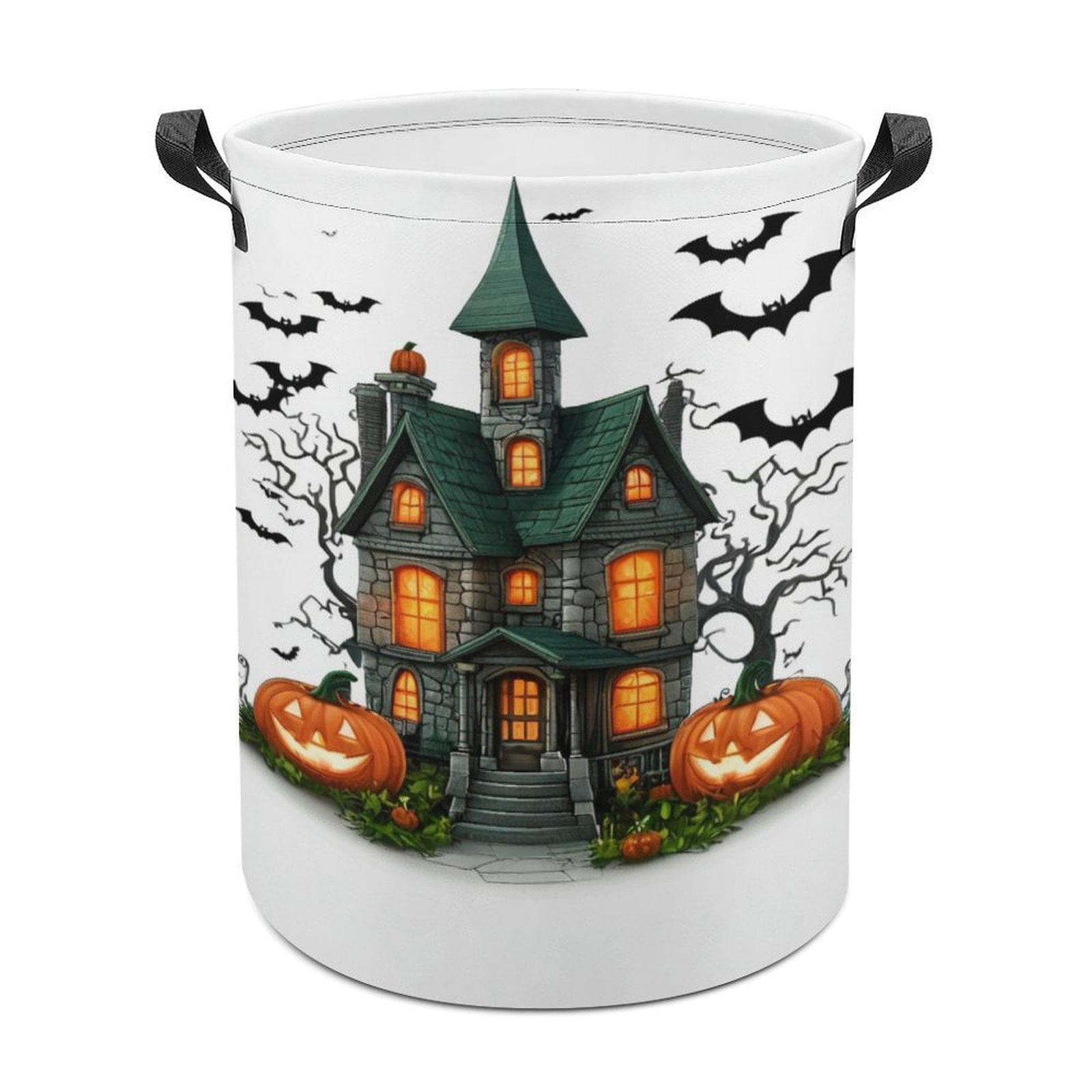 Haunted House Halloween Decor Large Dirty Clothes Hamper Foldable ...