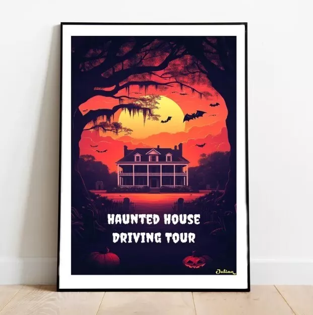 Haunted House Halloween Poster - Matte Vertical Posters, Halloween Art ...