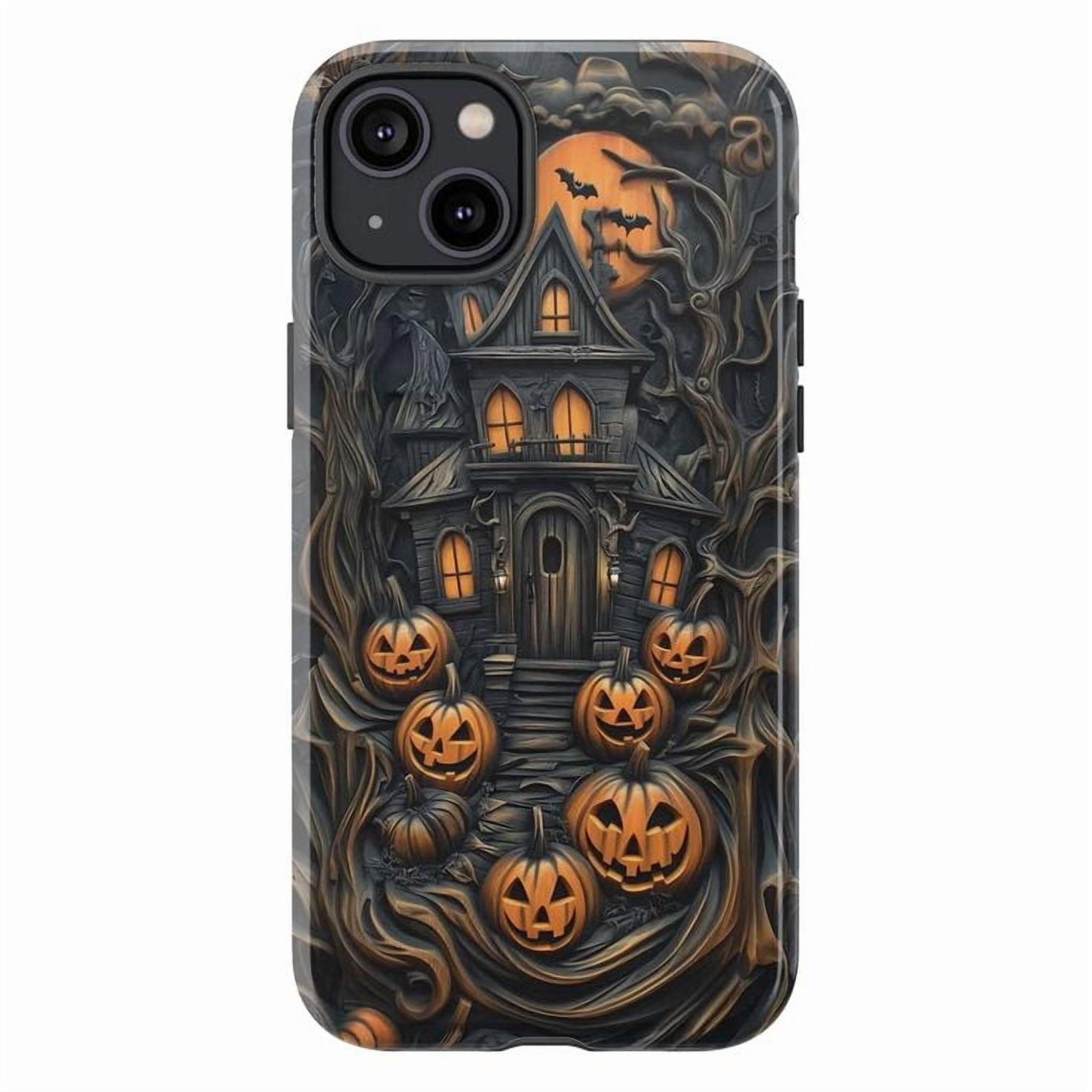 Haunted House Halloween iPhone Case, Spooky Jack-o'-Lanterns & Gothic ...