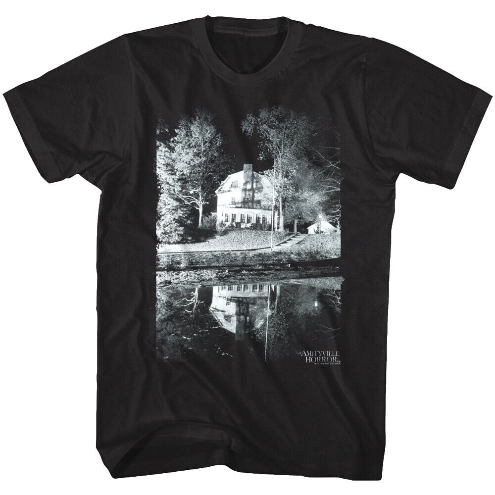 Haunted House Lake Reflection Shirt Good Night Scary Scene - Walmart.com