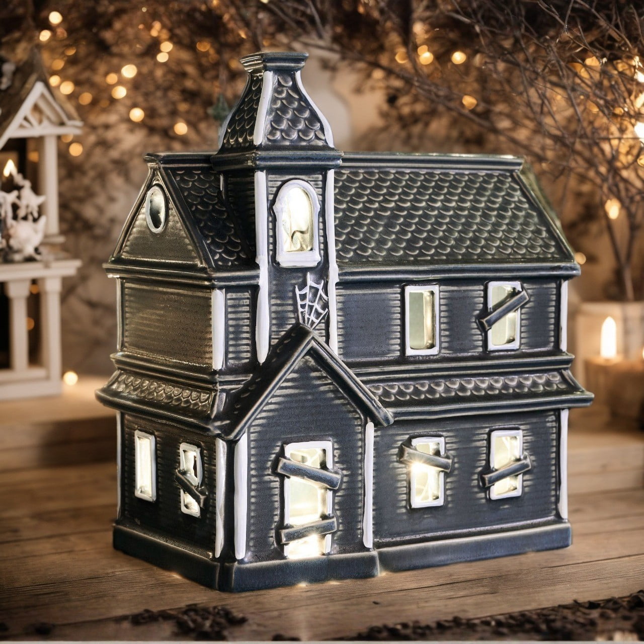 Haunted House Lidded Candy Bowl Candy Boxes for Gifts Empty Spiderweb ...