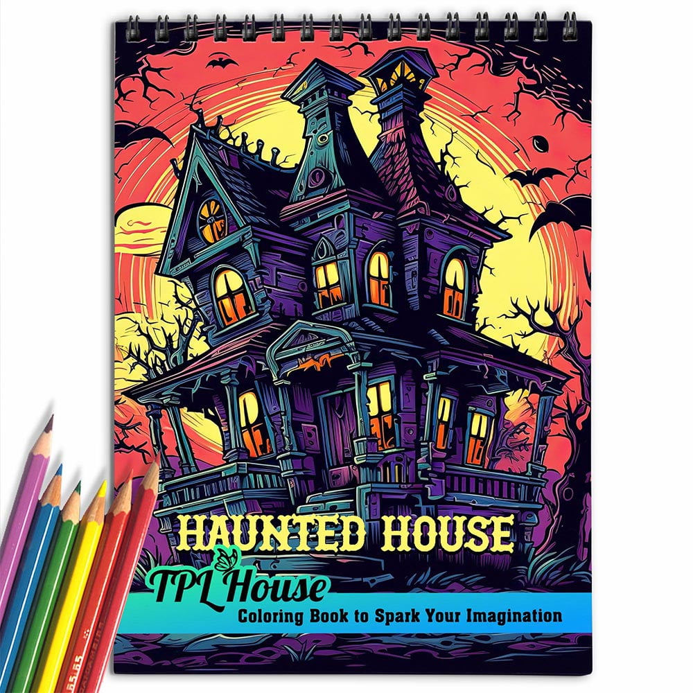 Haunted House Spiral Bound Coloring Book, Delight in 30 Breathtaking ...