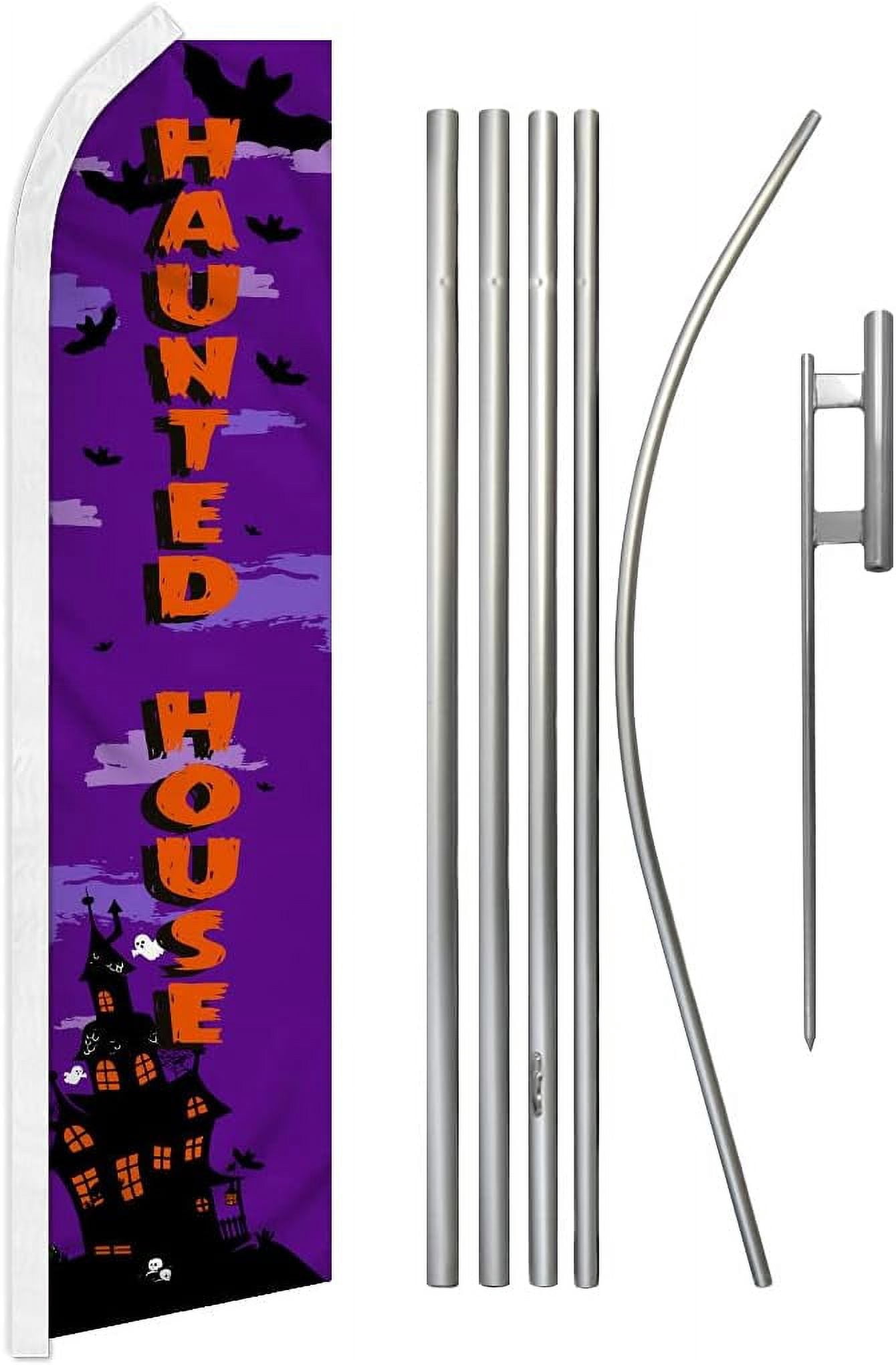 Haunted House Swooper Advertising Flag & Pole Kit - Perfect for Haunted ...