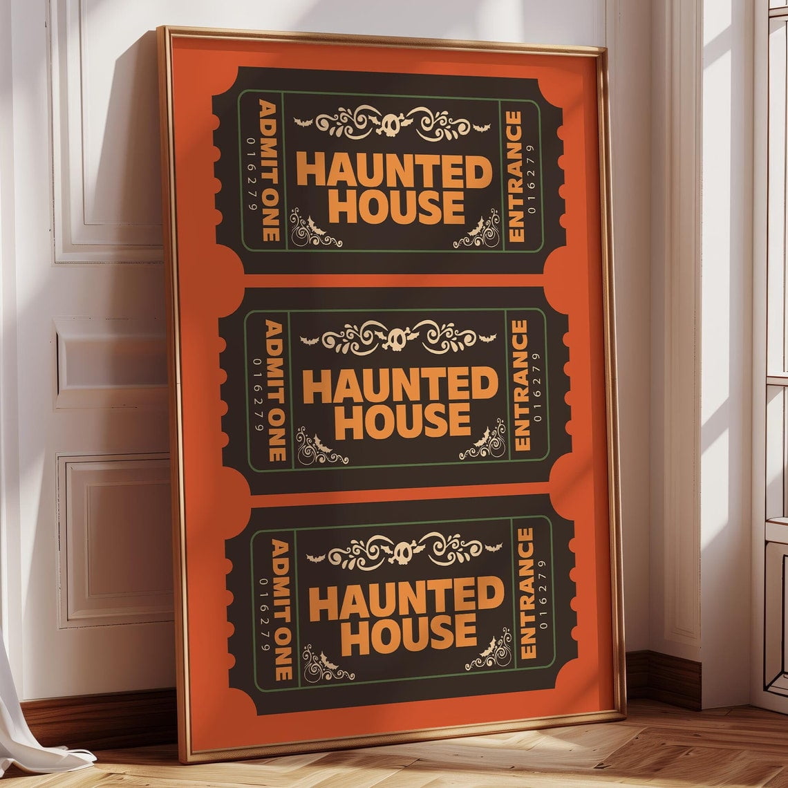 Haunted House Ticket Print Wall Art, Scary Spooky Dark Academia Decor ...