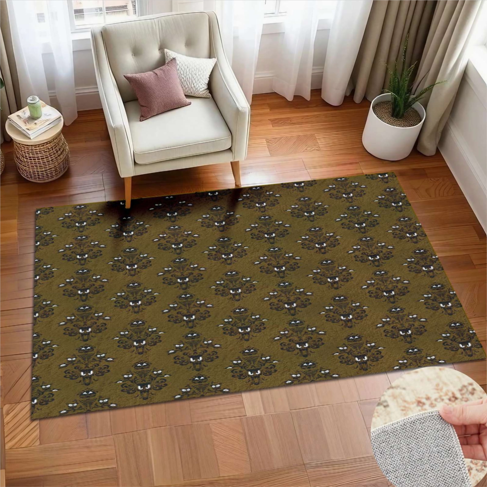 Haunted Mansion Brown Soft Large Area Rugs Washable Rug With Non-Slip ...