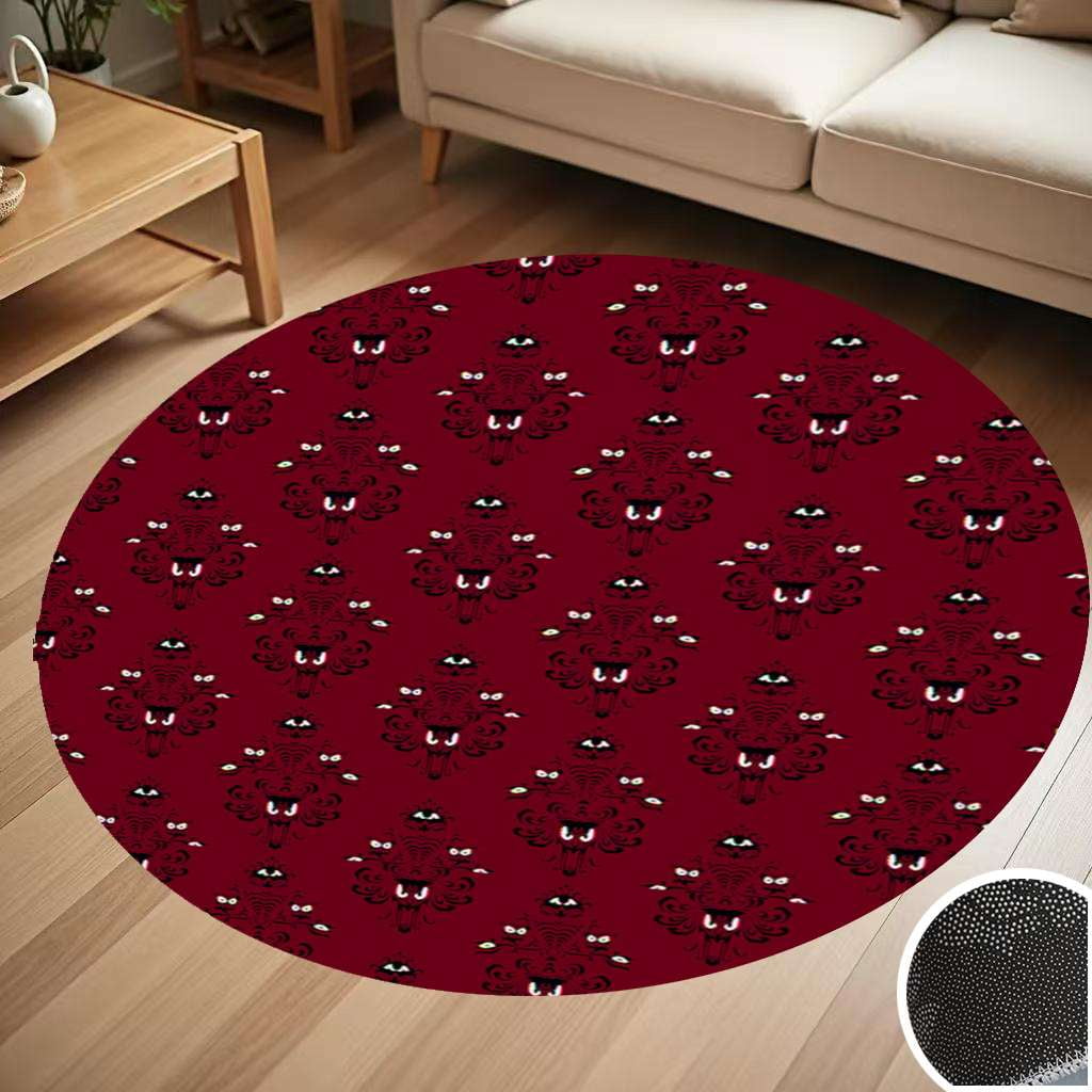 Haunted Mansion Dark Red Round Carpet Living Room Bedroom Home ...