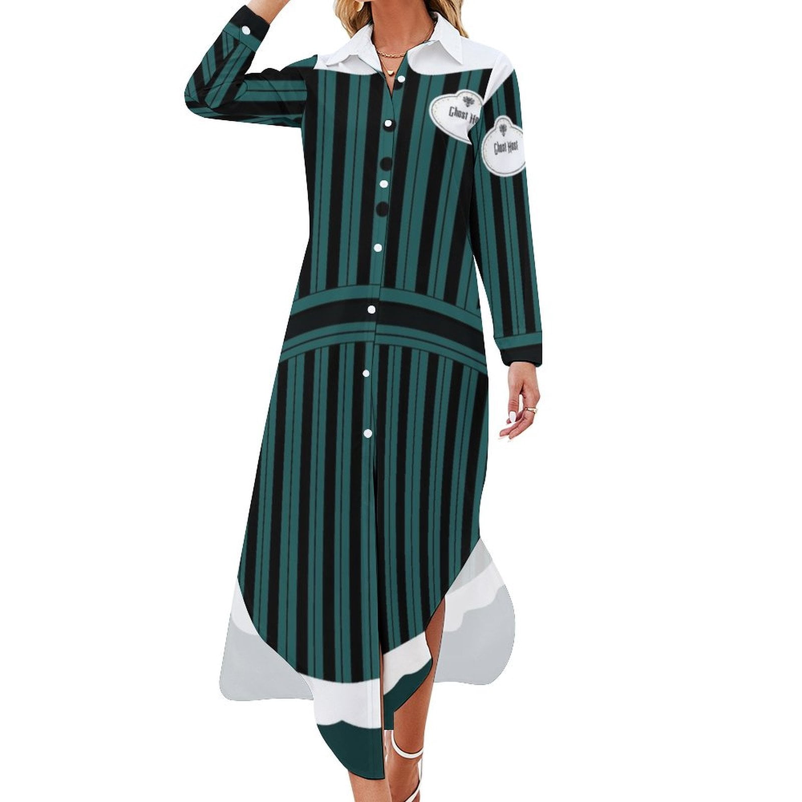 Haunted Mansion Dress Long Sleeved Shirt Dress elegant chic wedding ...