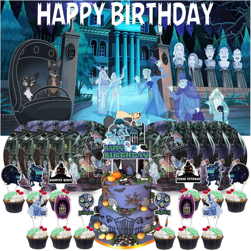 Haunted Mansion Birthday Supplies Plates Decorations Decor Backdrop ...
